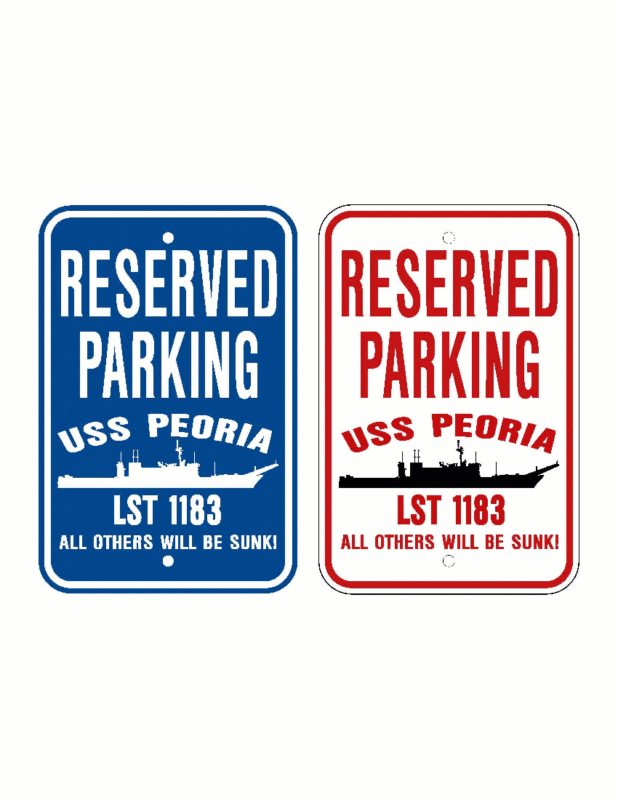 USS PEORIA LST 1183 Parking Sign US Navy Military | eBay