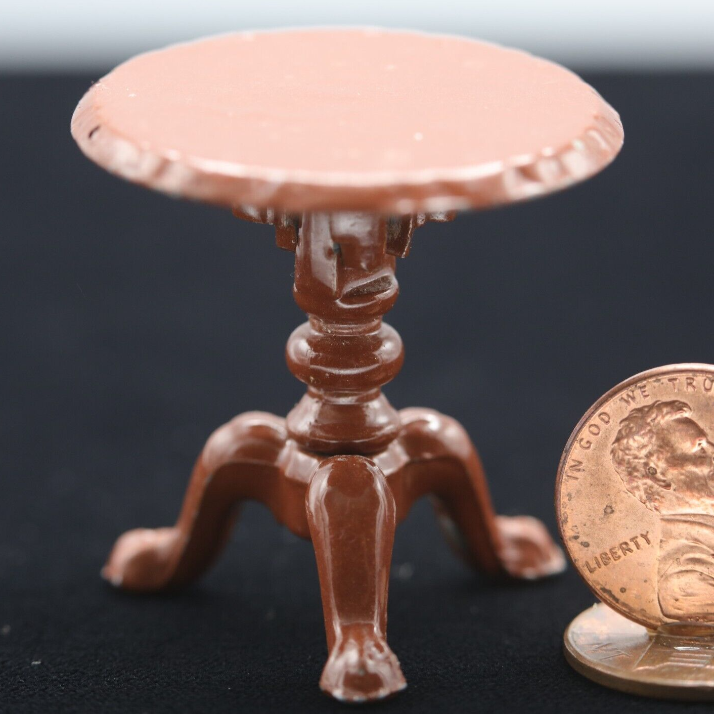 Vintage round folding metal TABLE by Mattel 1980 -Miniature Dollhouse 1 ...