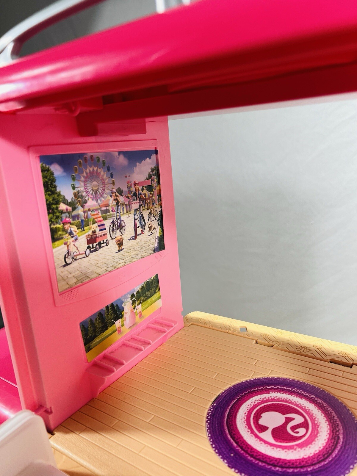 Barbie Pop Up Motor Home Pink RV Dream Camper Van Playset with Pool ...