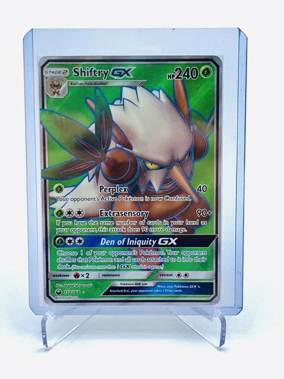 SHIFTRY GX - 152/168 FULL ART ULTRA Rare Pokemon SM07 CELESTIAL STORM ...