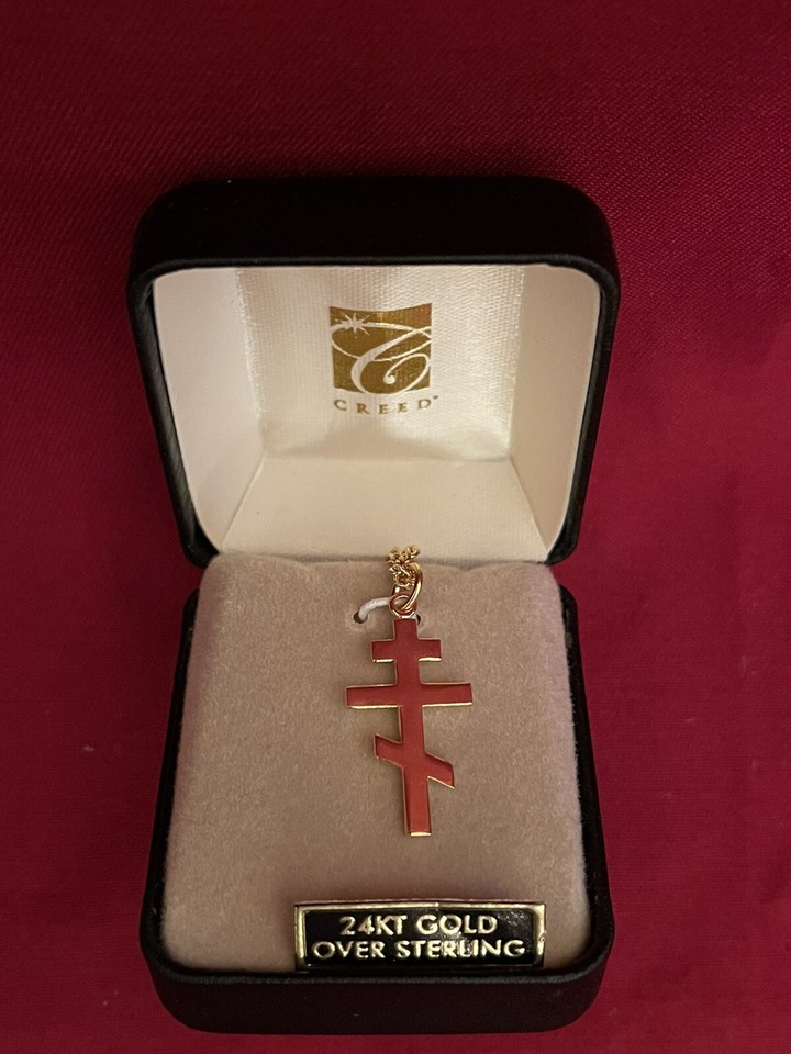 Creed Orthodox Cross Necklace In 24KT Over Sterling Or Sterling Silver ...