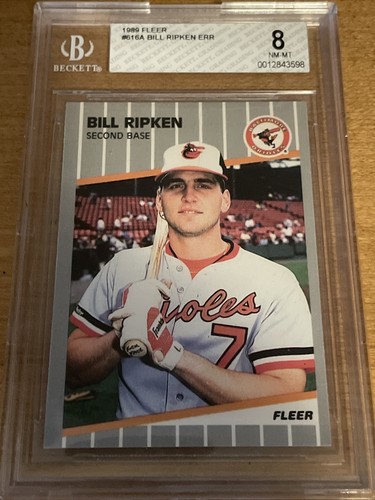 1989 Fleer Bill Ripken FF ERROR Card #616 Billy F**K Face Bat Rare BGS ...