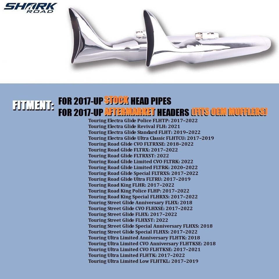 36" Chrome Fishtail Slip on Muffler Fish Tail Exhaust For Harley ...