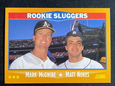 SCORE 1988 MLB 1987 Rookie Sluggers MARK McGWIRE & MATT NOKES 648/660 ...