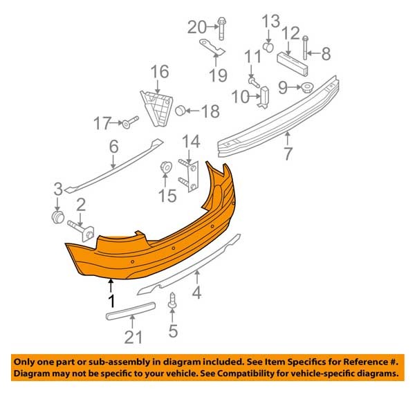 For 05 06 07 08 A4 3rd Generation Rear Bumper Cover Assembly Plastic ...