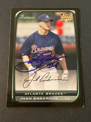 Josh Anderson Signed 2008 Bowman Card Auto Atlanta Braves Autograph ...
