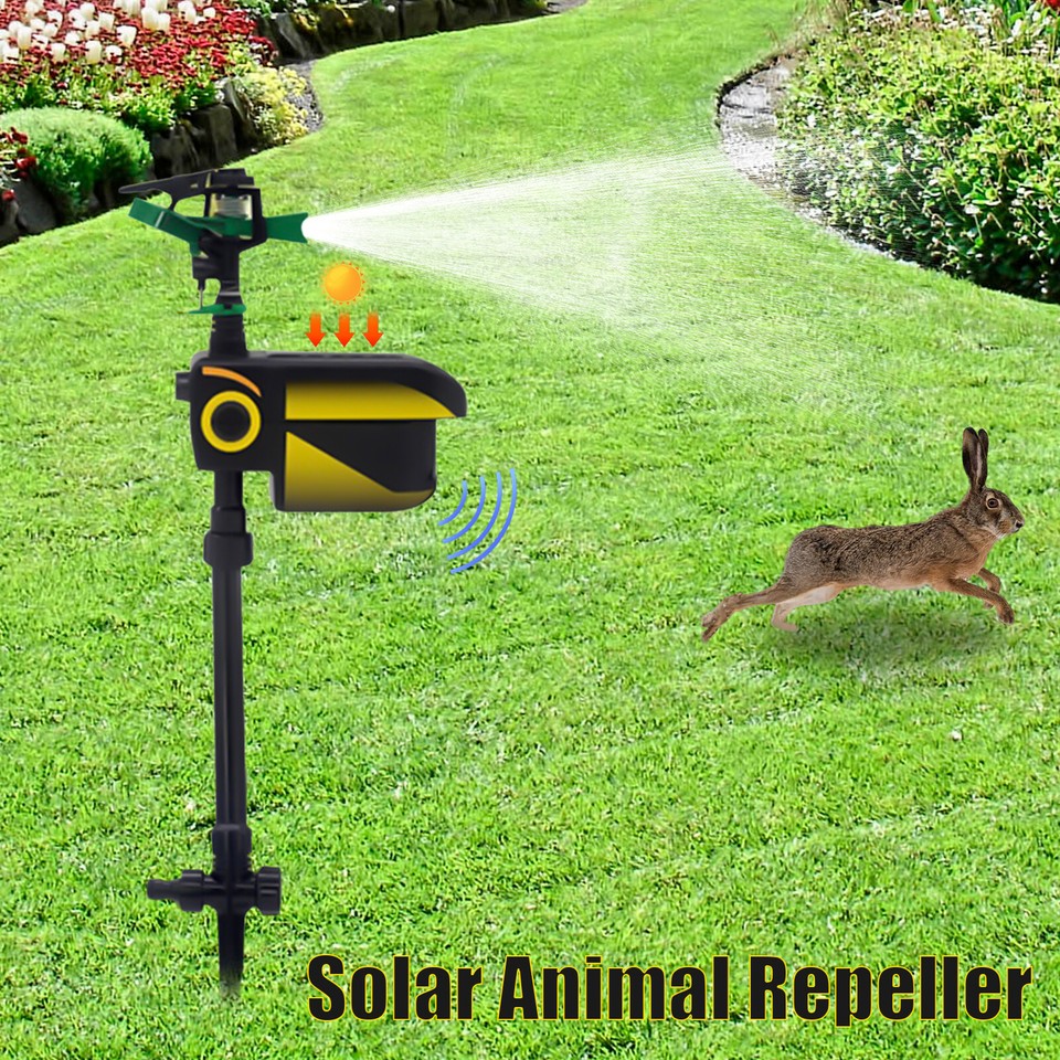 Animal Repellent Sprinkler,Solar Scarecrow Motion Activated Water ...