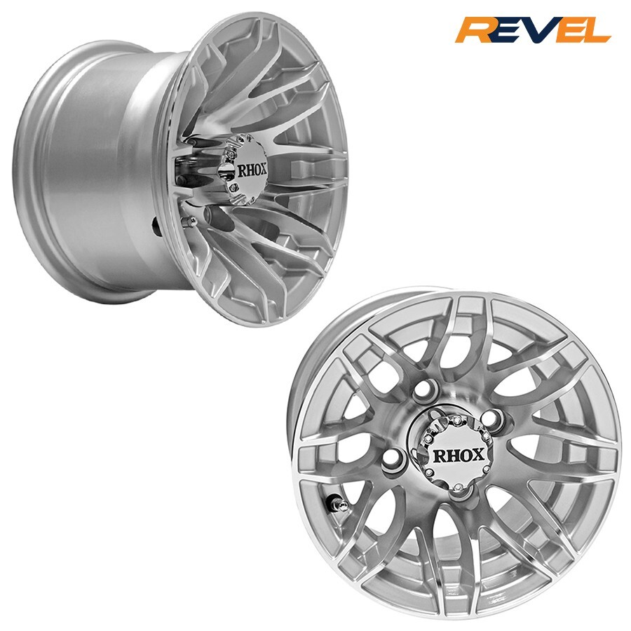 RHOX 10" Machined Silver Golf Cart Wheels Set of 4 - RHOX RX175, 10x7 ...