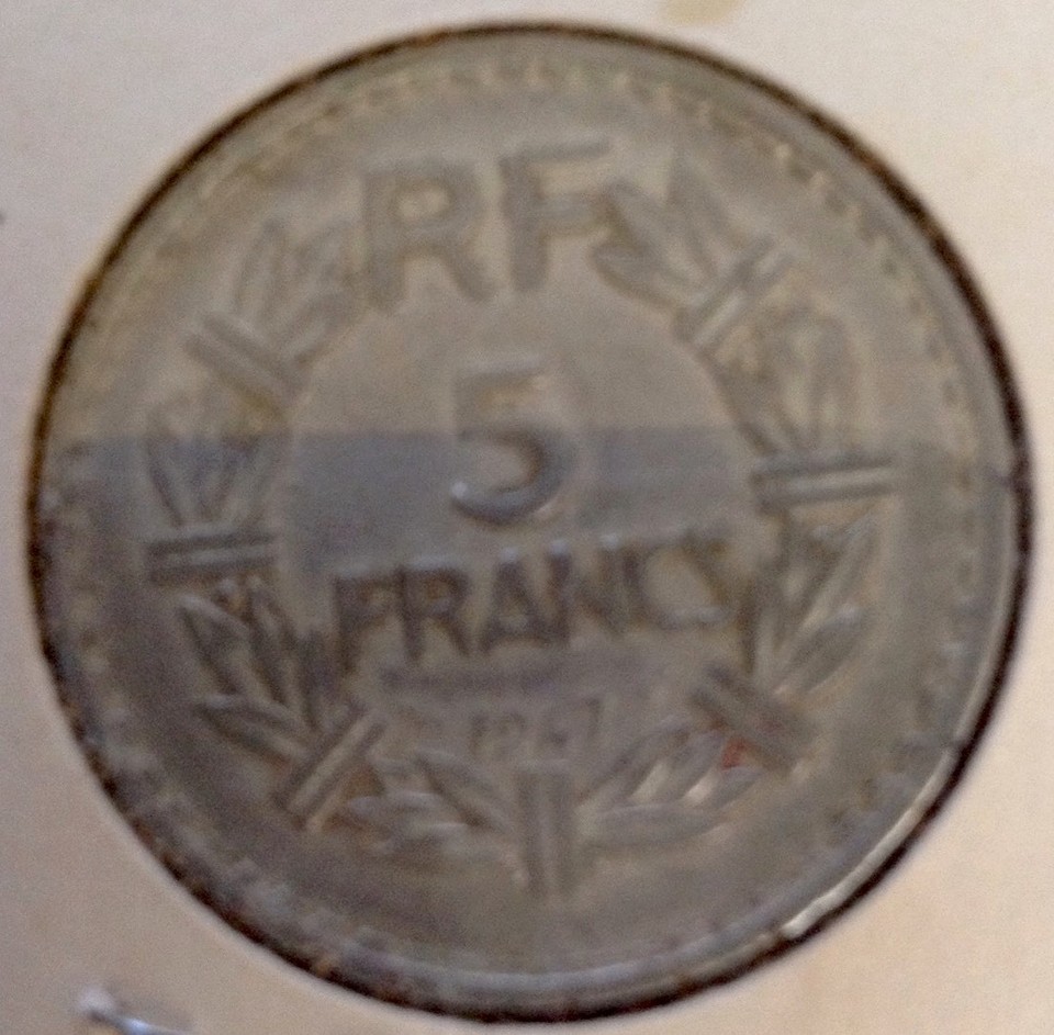 1947 FRANCE 5 FRANCS COIN - REPVBLIOVE FEANCAISE | eBay