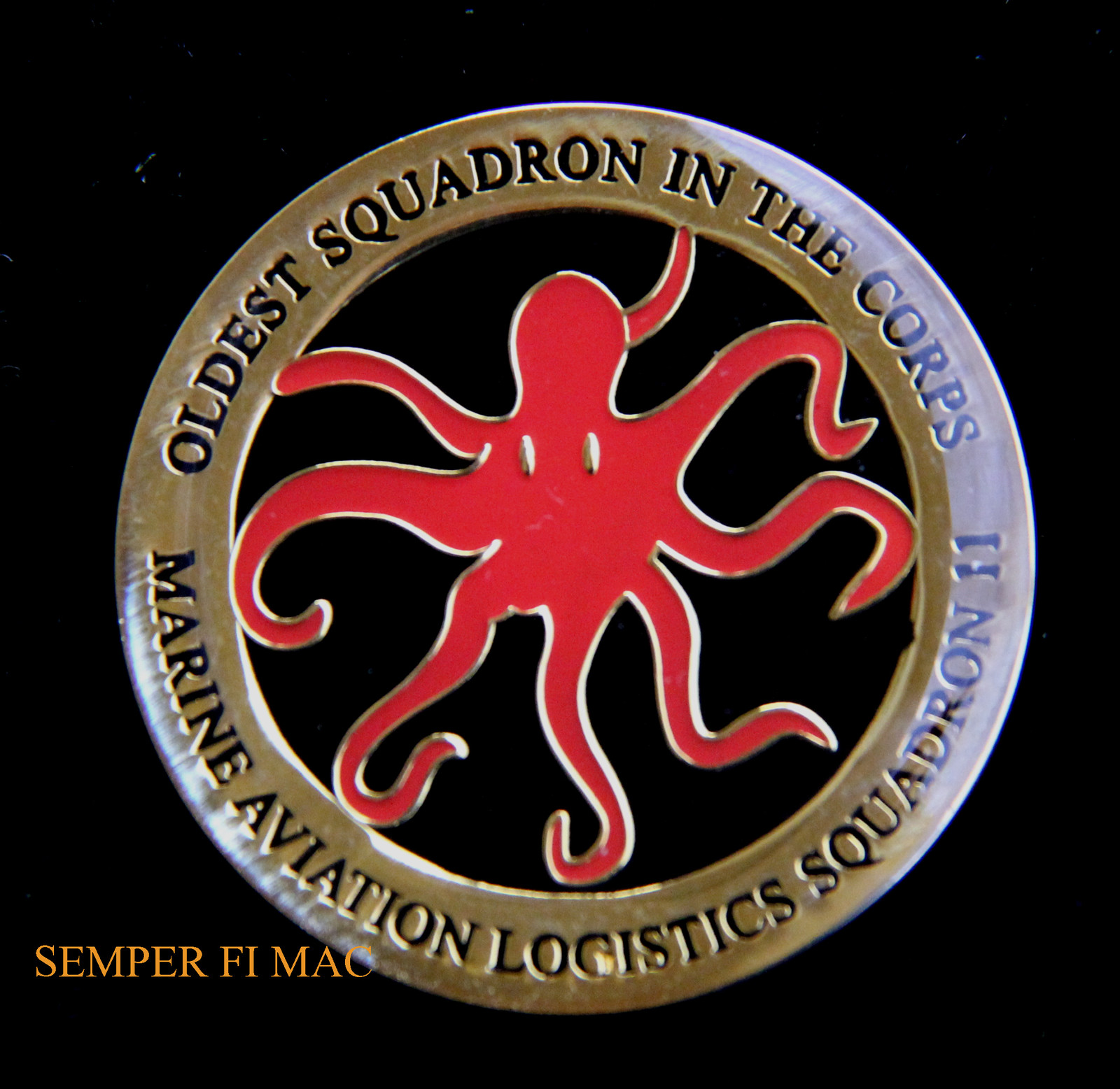 MALS11 DEVIL FISH OLDEST SQUADRON IN THE CORPS OCTOPUS CHALLENGE COIN ...