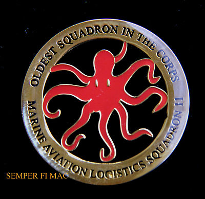 MALS11 DEVIL FISH OLDEST SQUADRON IN THE CORPS OCTOPUS CHALLENGE COIN ...