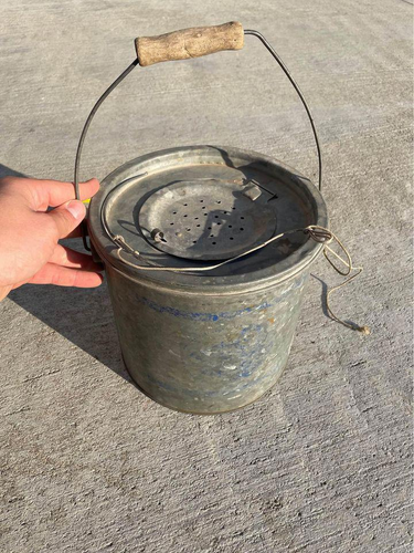 VTG Sears Roebuck & Co and Simpsons Galvanized Minnow Bucket Tin Handle ...