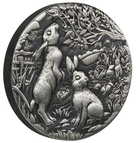 2023 Australian Lunar Series Year of the Rabbit 2oz Silver Antiqued ...