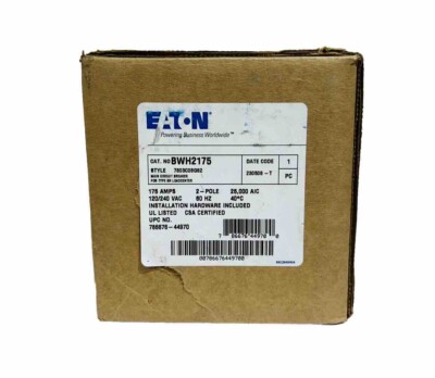 Eaton BWH2175 2 Pole 175 Amp 120/240v Type BWH 25k New In Box | eBay