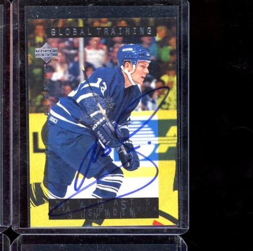 1995-96 UPPER DECK BE A PLAYER MATS SUNDIN GLOBAL TRAINING AUTO ...
