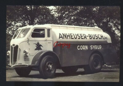 REAL PHOTO ANHEUSER BUSCH CORN SYRUP BREWERY DELIVERY TRUCK POSTCARD ...