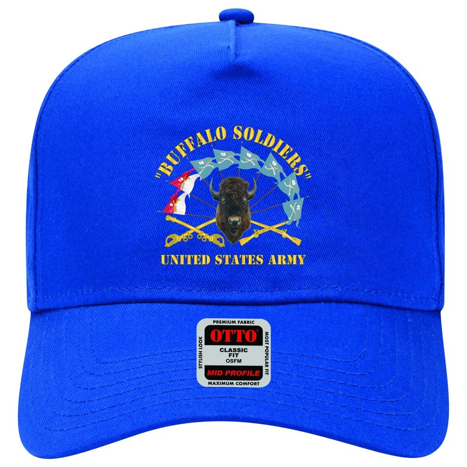 Baseball Cap - Buffalo Soldiers - Infantry - Cavalry Guidons w Buffalo ...