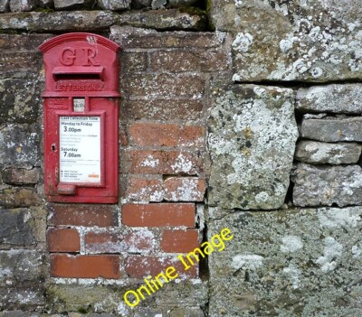 Photo 6x4 Georgian post box and bench mark, Whale The bench mark is at ...