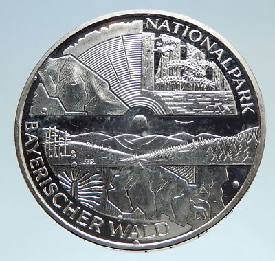 2005 GERMANY Bavarian National Park Genuine Silver German 10 Euro Coin ...
