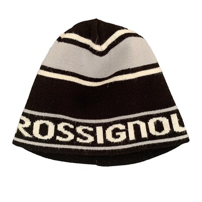Rossignol Black White Gray Knit Beanie Toque Winter Hat Spell Out Logo ...
