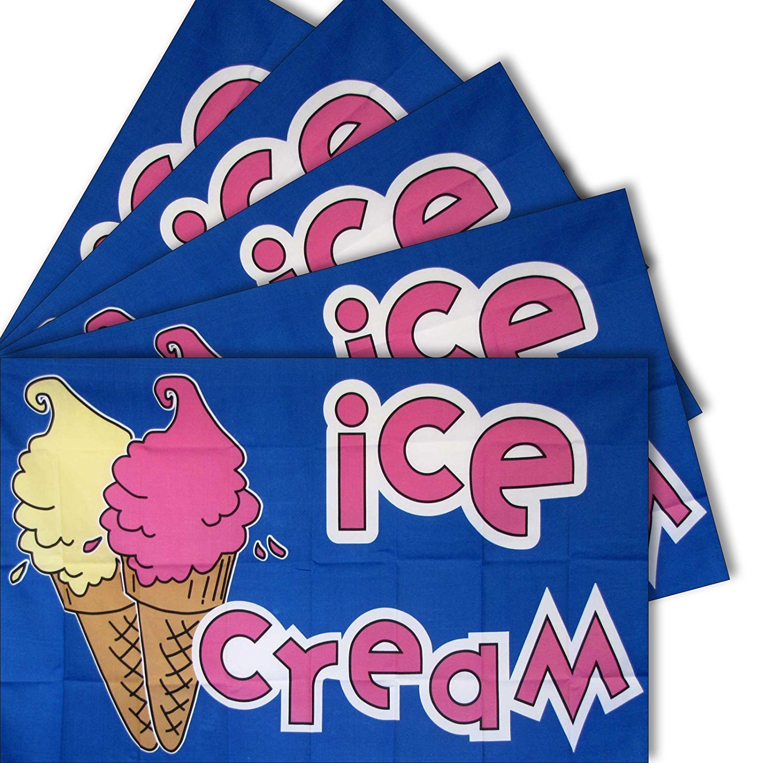 3x5 3'x5' Wholesale Set 5 Pack of Advertising Ice Cream Business 5 ...