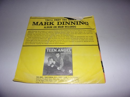 Mark Dinning: A Star Is Born 7" Picture Sleeve Only 1960 | eBay