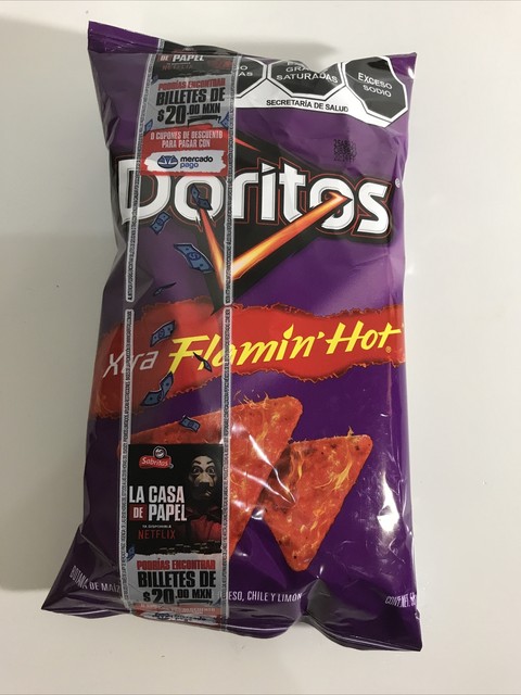 Doritos Flamin' Hot Flavor Tortilla Chips Purple Bag SABRITAS Mexico 58 ...