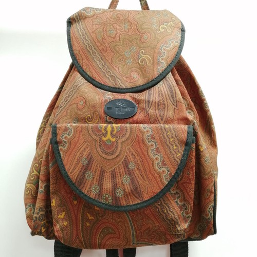 om23 Etro Paisley Pattern Brown Nylon Backpack | eBay