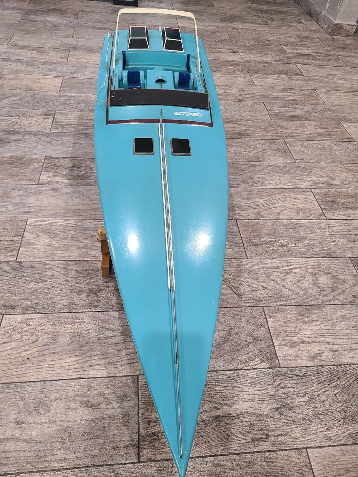 1987 Rc nitro ops 15cc motor Miami vice 55" Wellcraft Dumas model ...