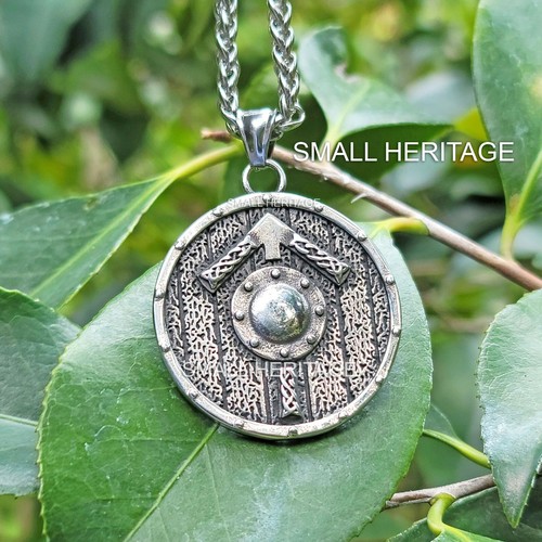Viking Stainless Steel Shield Necklace Tiwaz Rune Vegvisir Pendant ...