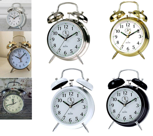 Acctim Saxon Double Bell Mechanical Key wound Alarm Clock | eBay UK