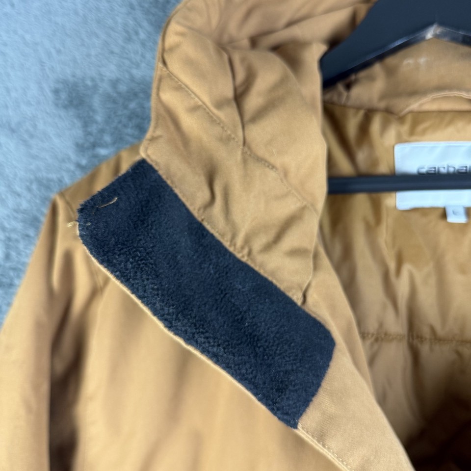 CARHARTT WIP Tropper Insulated Mens Parka Coat Brown Hooded Large ...