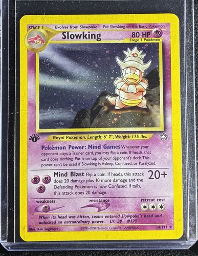 POKEMON TCG 1ST EDITION SLOWKING 14/111 HOLO RARE NEO GENESIS VINTAGE ...