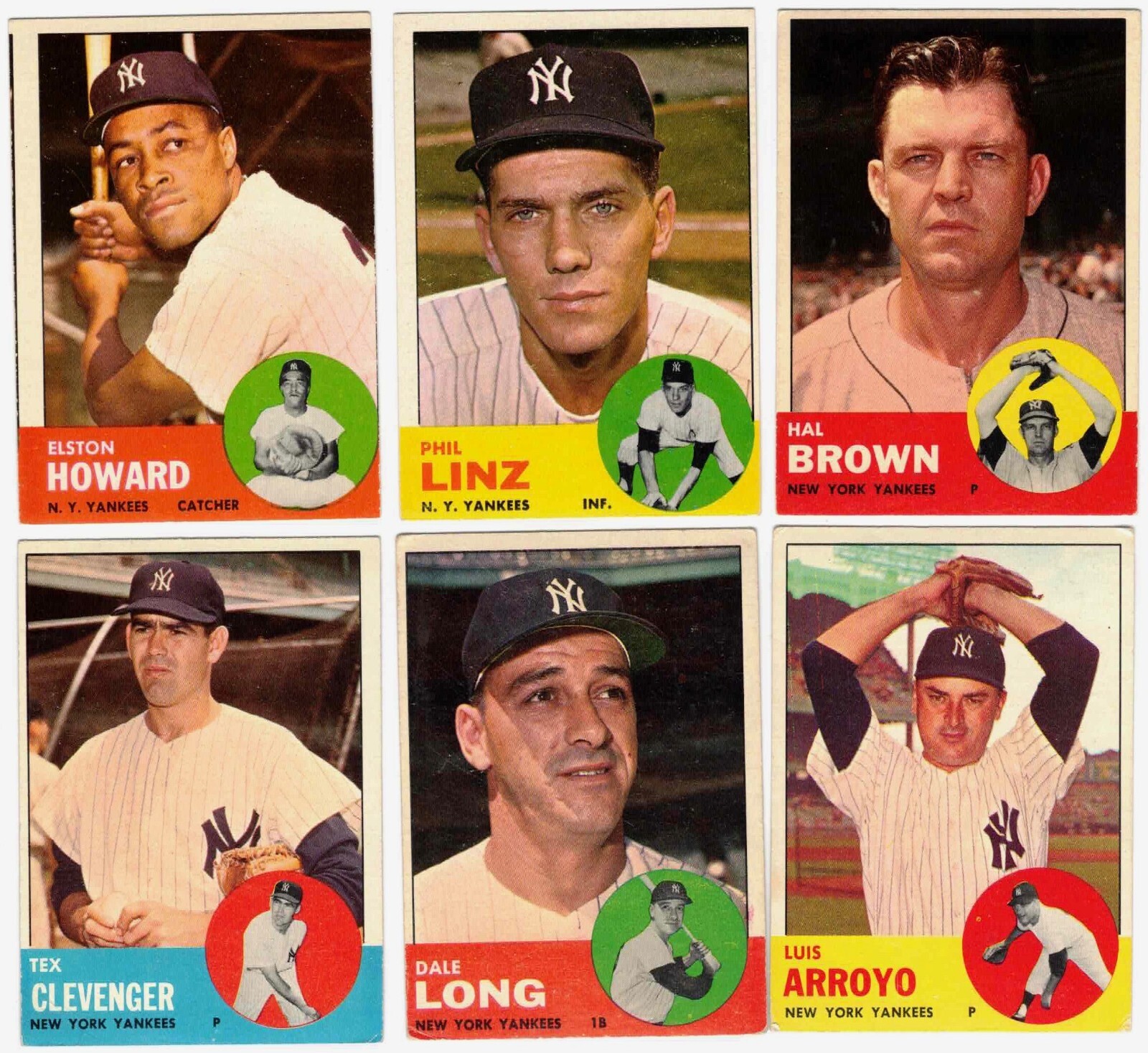 6 card Lot of 1963 Topps New York Yankees, incl. some high numbers | eBay