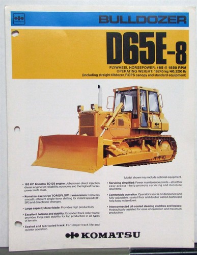 1985 Komatsu D65E-8 Bulldozer Specifications Construction Sales ...