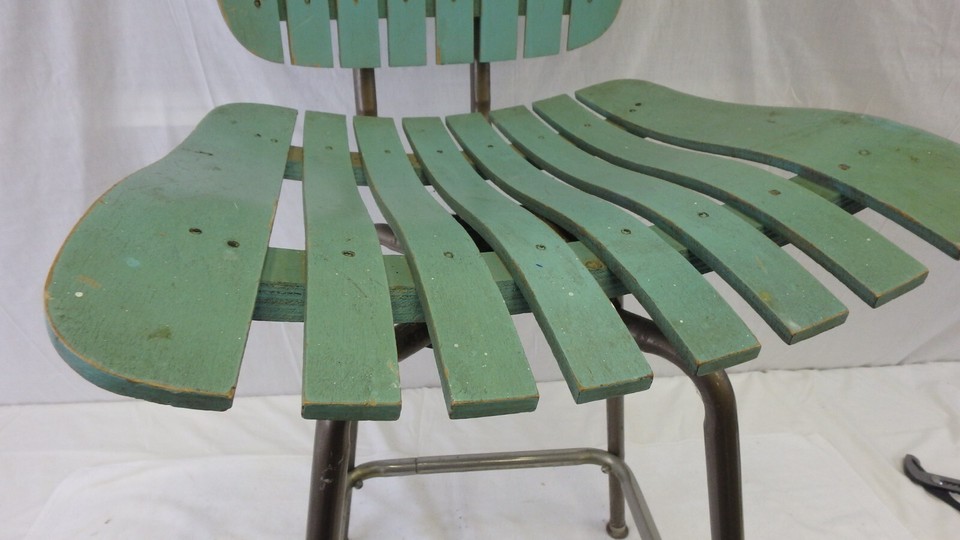 Vintage Mid Century Slat Swivel Bar Stool Tiki Mod Arthur Umanoff Style ...