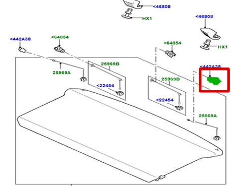 GENUINE LAND ROVER PIVOT SET CARGO COVER RANGE ROVER EVOQUE LR025401 ...