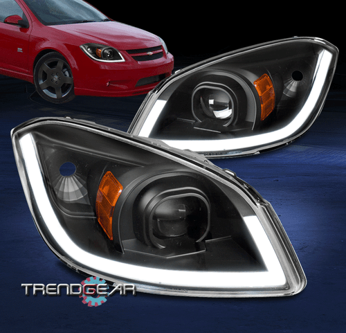 Fit 2005-2010 Chevy Cobalt LED Tube Projector Headlights Lamps Black LH ...