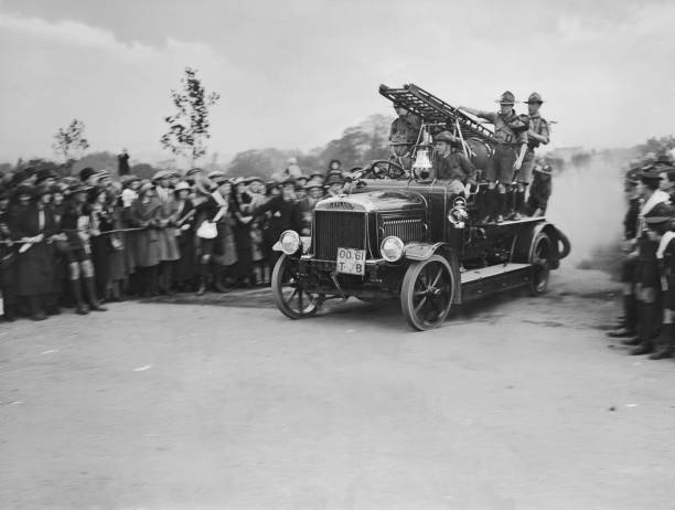 Fire Engine Takes Part In A Display At A Boy Scouts Rally Old Photo ...