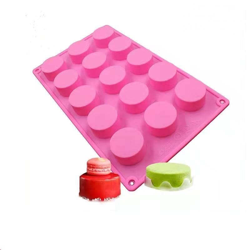 2 Pcs 15 Cavity Round Silicone Soap Mold Cylinder Shower Steamer Molds ...