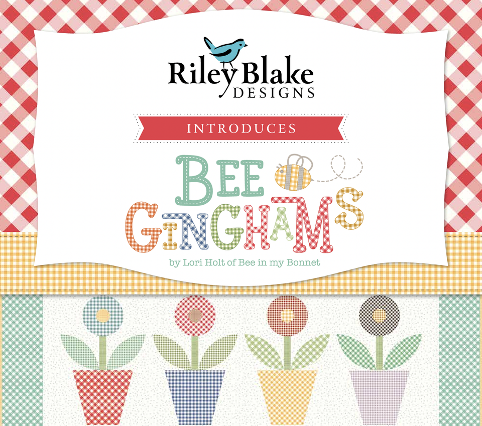 Riley Blake BEE GINGHAMS 12555D Aqua Check Quilt Fabric LORI HOLT 30's ...