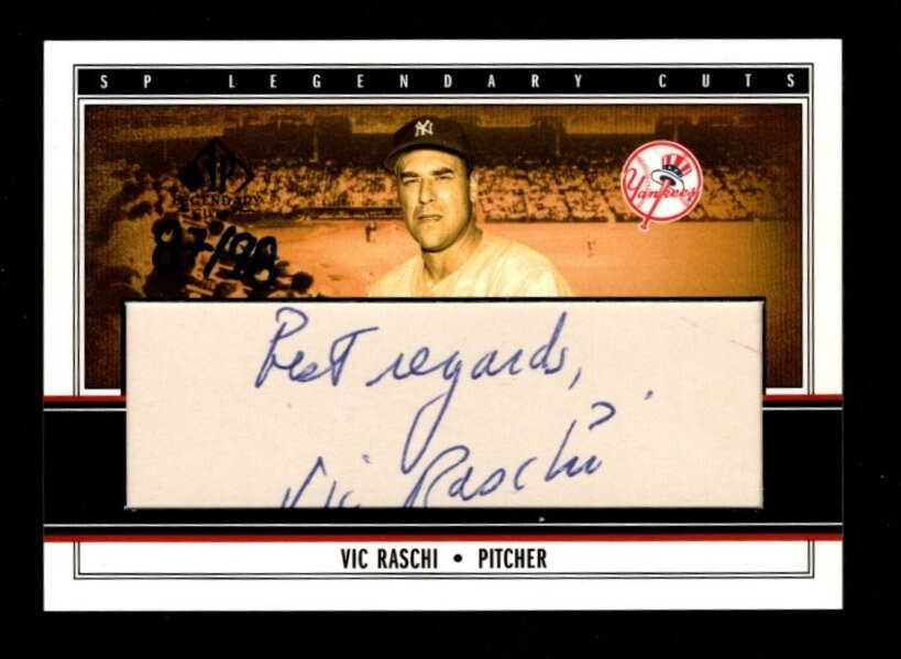 2002 Legendary Cuts SP Auto Autograph Vic Raschi 87/98 | eBay