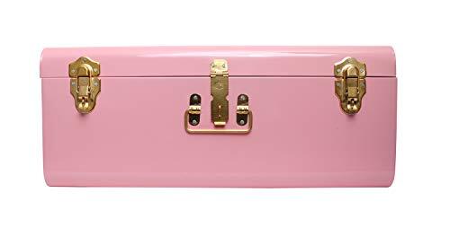 Trunks Set Of 2 Pink Vintage Style Storage With Gold Finish Hardware ...