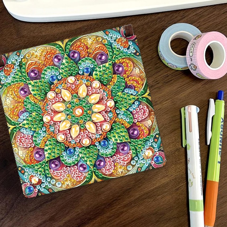 Diamond Painting Note Box Mandala Diamond Art Notecard Box Gem Art ...