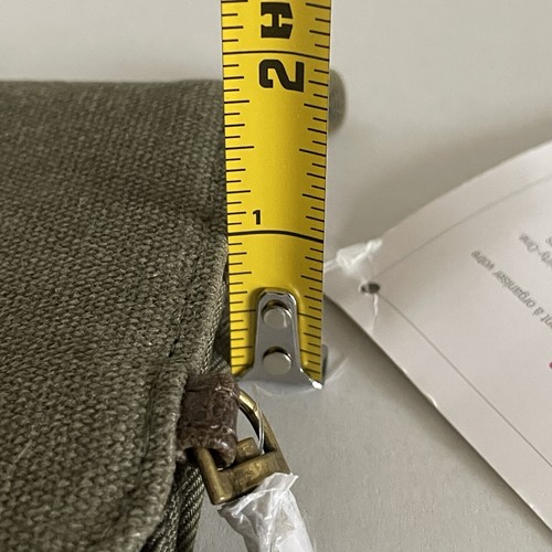 Thirty One Clip N’ Zip Wallet Vintage Olive Green Cotton Canvas Square ...