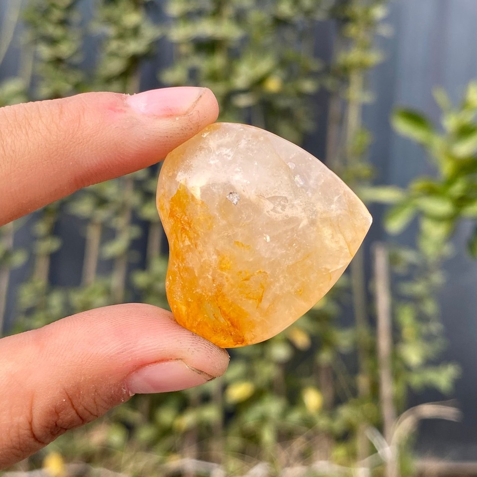 23G Rare! yellow gum flower hand polished heart treatment | eBay