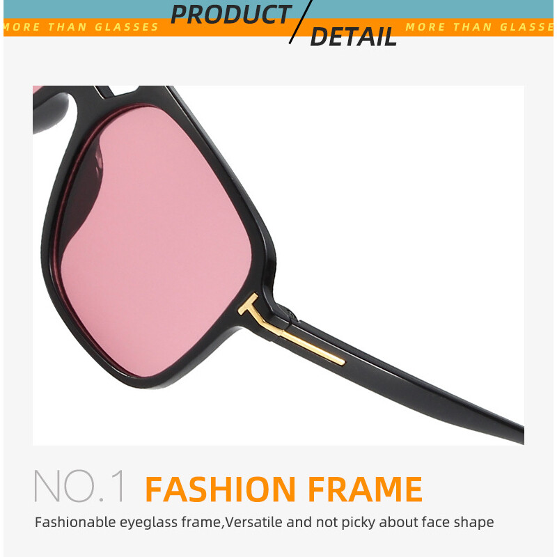 Trendy Square Sunglasses Retro Fashion Rectangle Shades Double Bridge ...