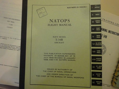 NEW US Navy T-34B NATOPS Flight Manule Illustrated Parts Book Pocket ...