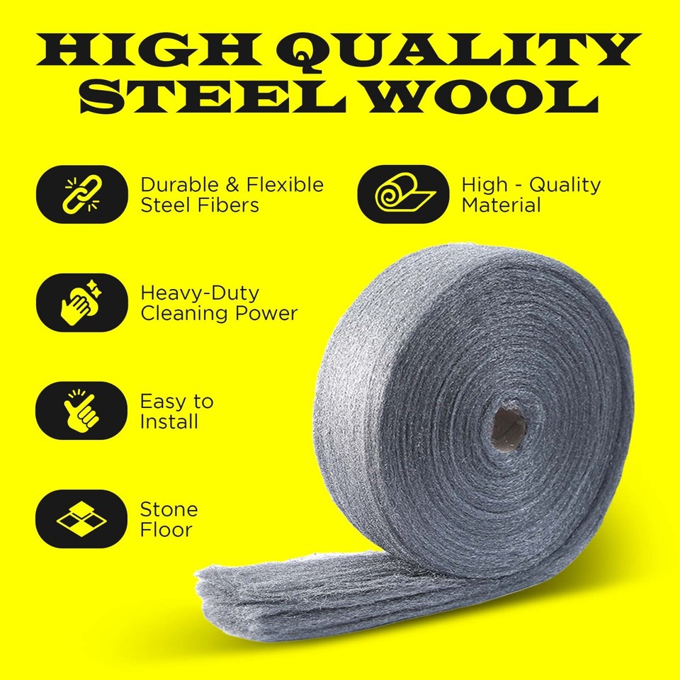 115 FT (5 LB) Steel Wool Grade #0000 - Super Fine Jumbo Roll, Final ...