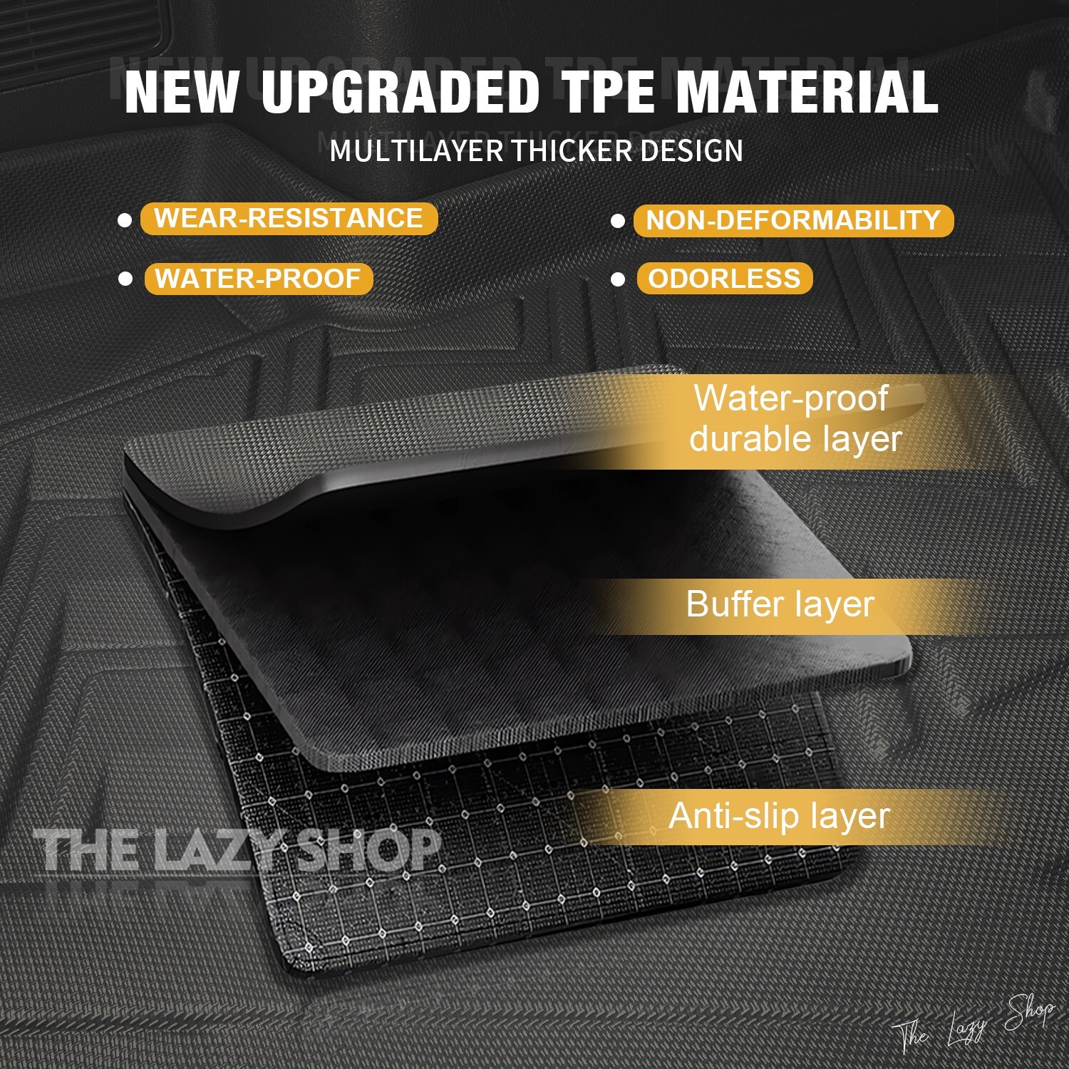 5D Tailored TPE 3rd / Third Row Floor Mat for Lexus LX500d LX600 LX 7 ...